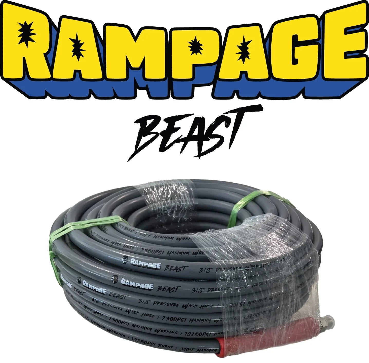 Rampage Beast 3/8" & 1/2" Pressure Wash Hose Wholesale – Soft Wash ...